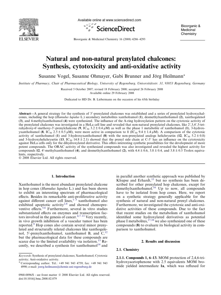 Vogel Natural and non-natural prenylated chalcones | PDF | Chemistry
