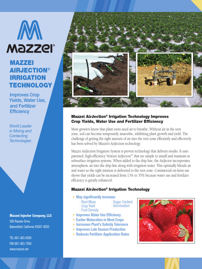 MAZ AirJection Chemigation Product Sheet - Full PG | PDF | Irrigation ...