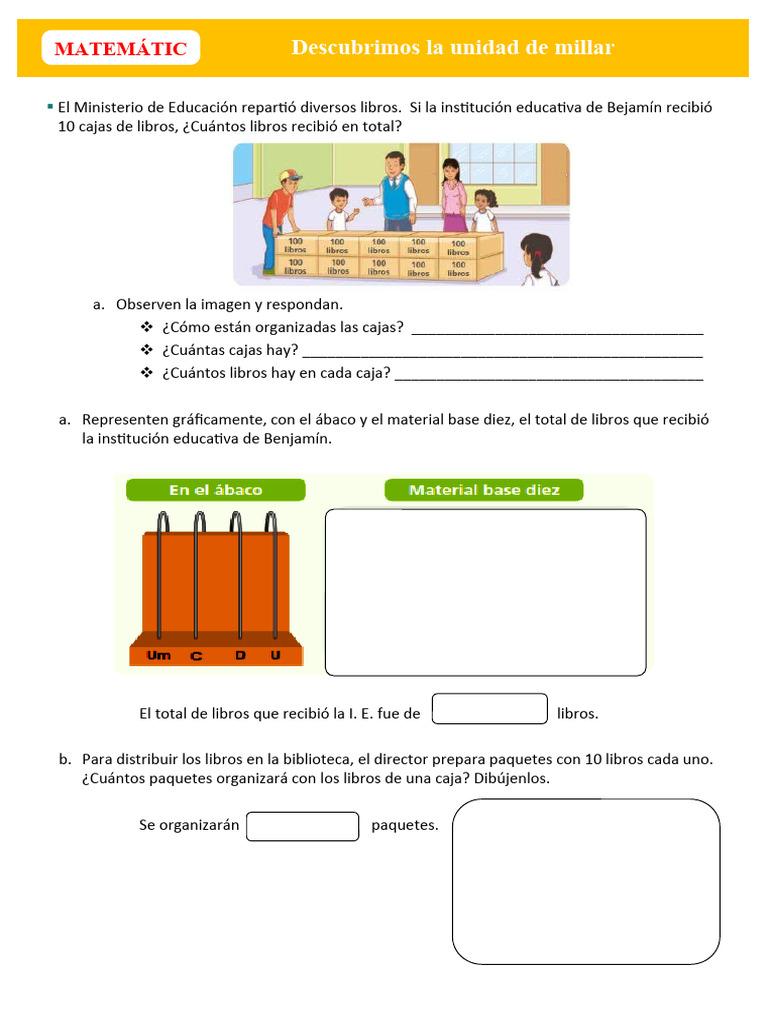D2 A1 FICHA MAT. Descubrimos La Unidad de Millar | PDF D2 A1 FICHA MAT. Descubrimos La Unidad de Millar | PDF