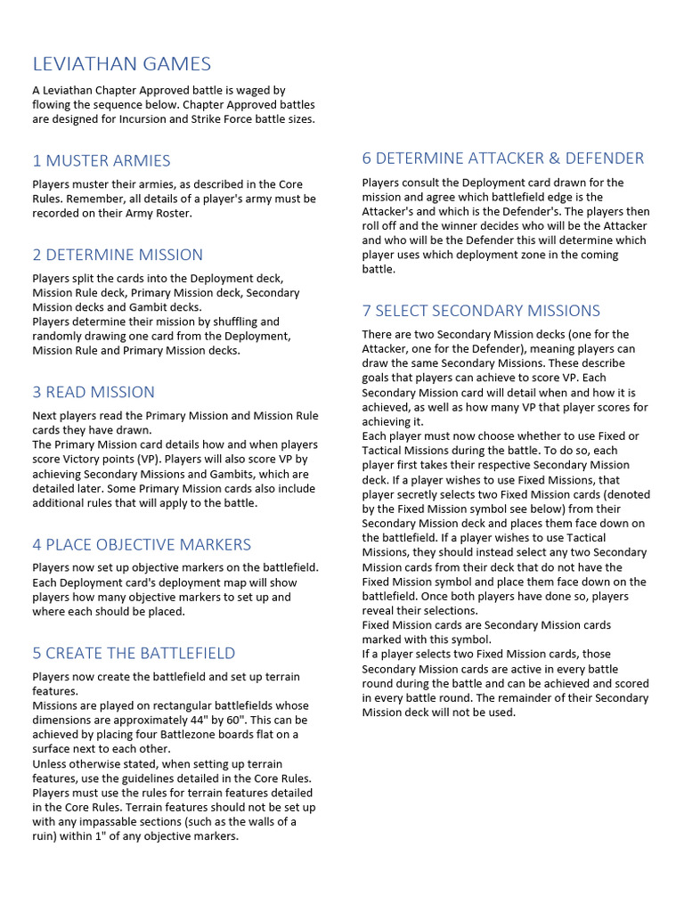 40K10 Leviathan Tournament Rules | PDF | Battles | Games Of Mental Skill