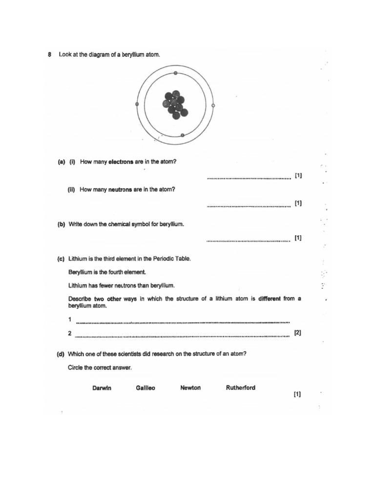 Atomic - Structure Work Sheet 2 | PDF