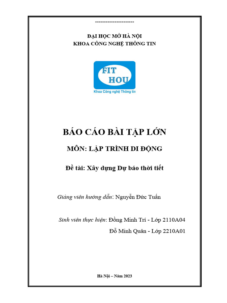 BTL Android ThoiTiet | PDF