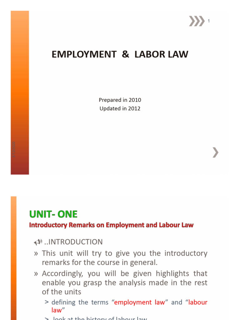 Employement and Labour Law Part One | PDF | Employment | Labour Law