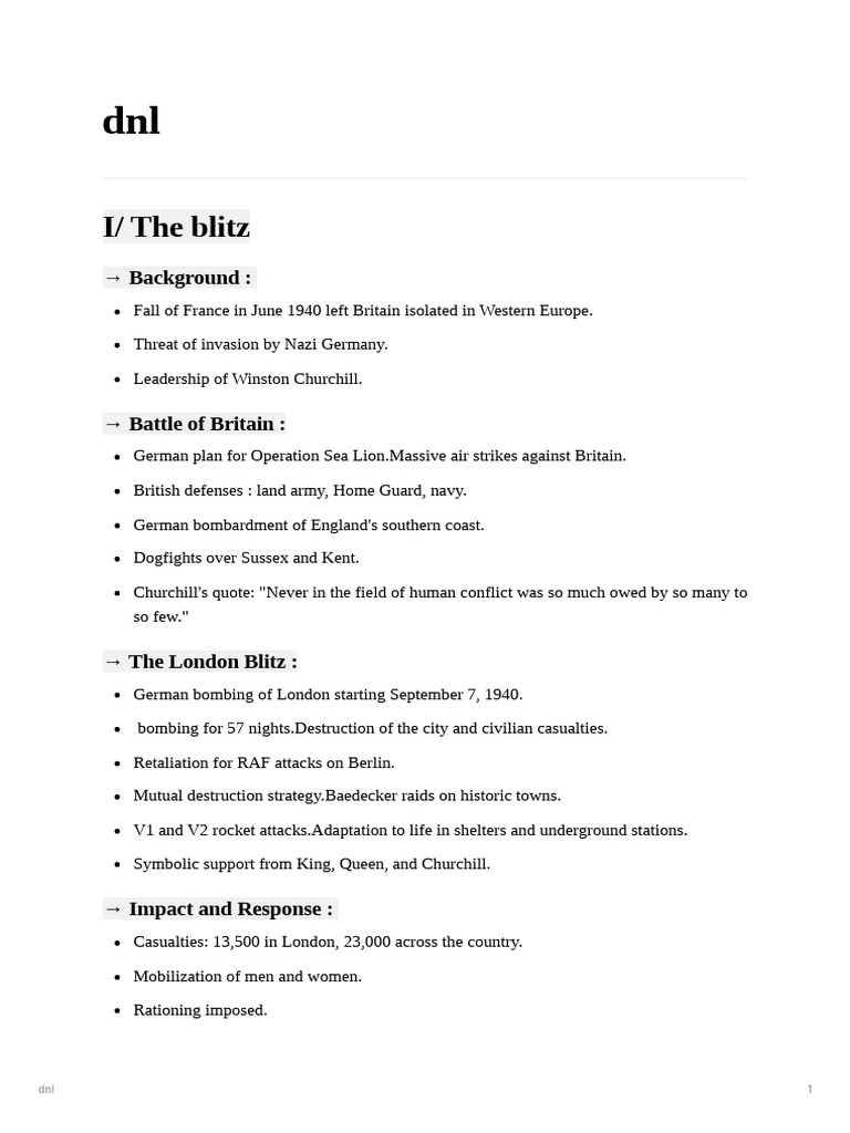 I/ The Blitz: Background | PDF | The Blitz | Winston Churchill