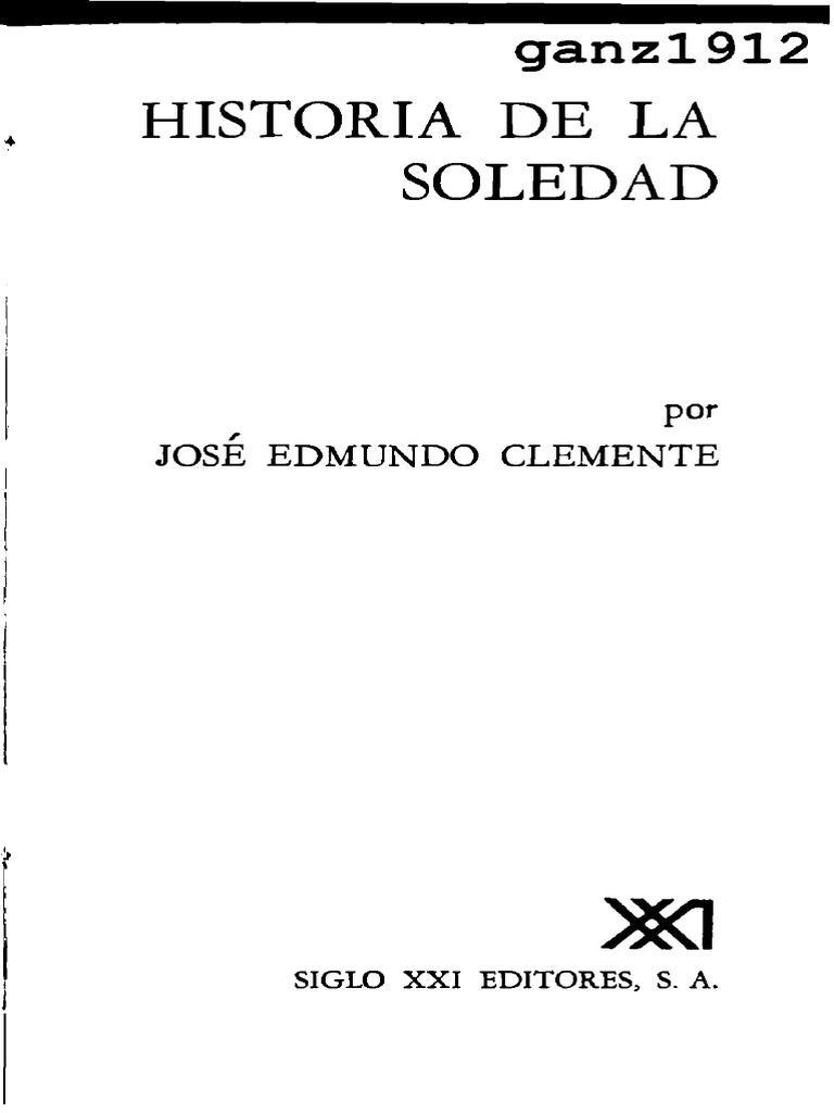 CLEMENTE, JOSÉ E. - Historia de La Soledad (OCR) (Por Ganz1912) | PDF ...