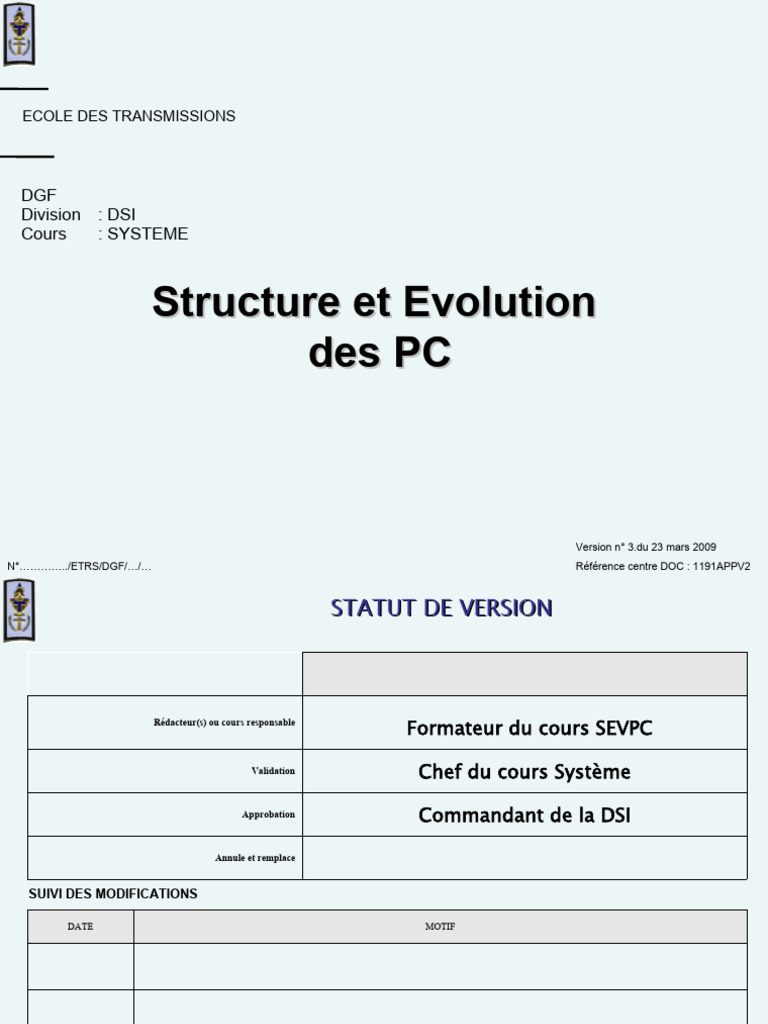 Structure et Évolution des Mémoires PC | PDF | Mémoire vive | Mémoire (informatique)