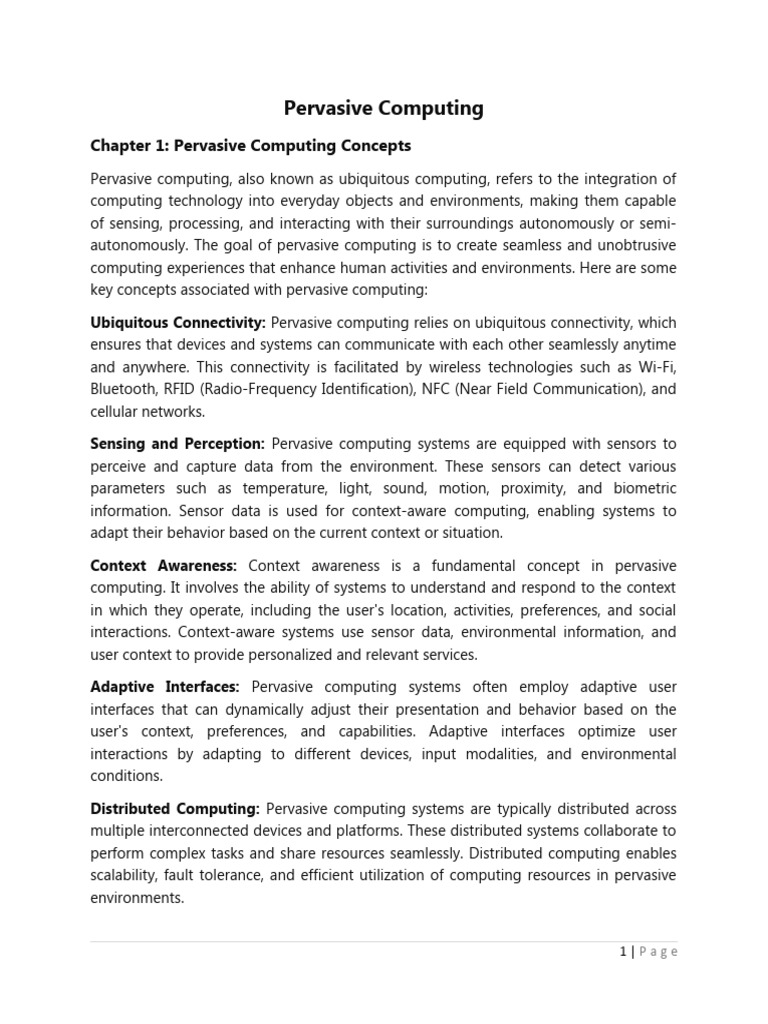 Pervasive Computing Fundamental! | PDF | Human–Computer Interaction ...