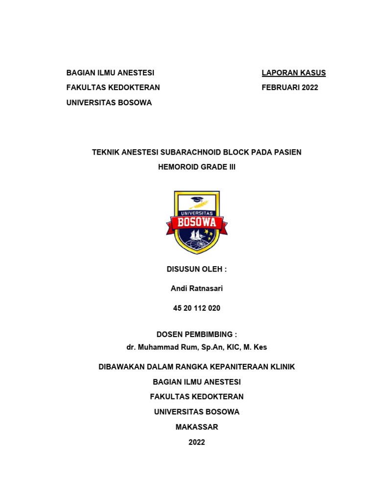 Laporan Kasus Andi Ratnasari | PDF