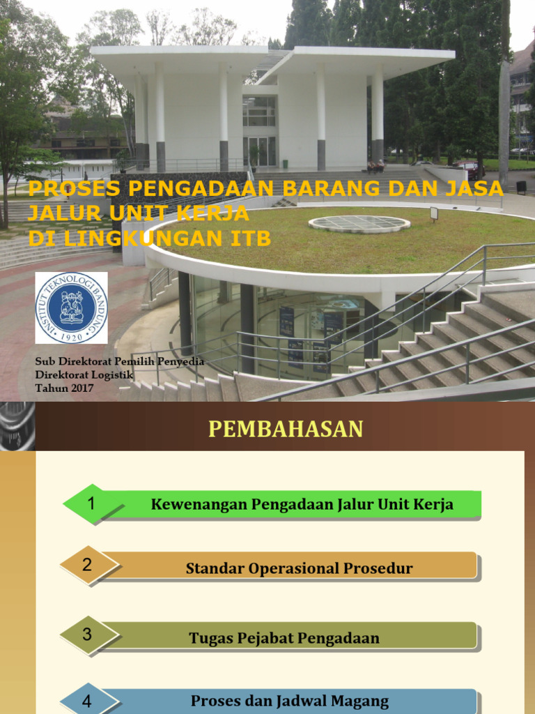 Presentasi Pengadaan Barang Dan Jasa Jalur Unit Kerja | PDF