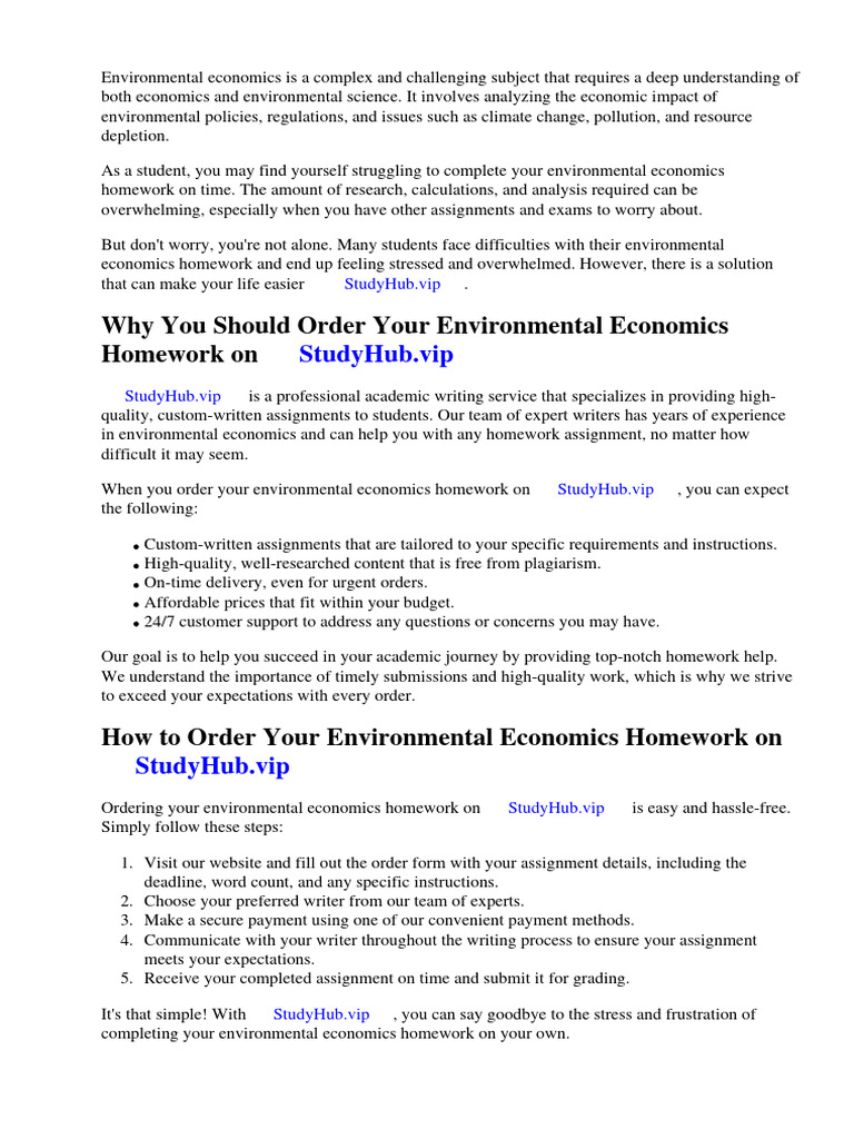 Environmental Economics Homework | PDF | Externality | Pollution