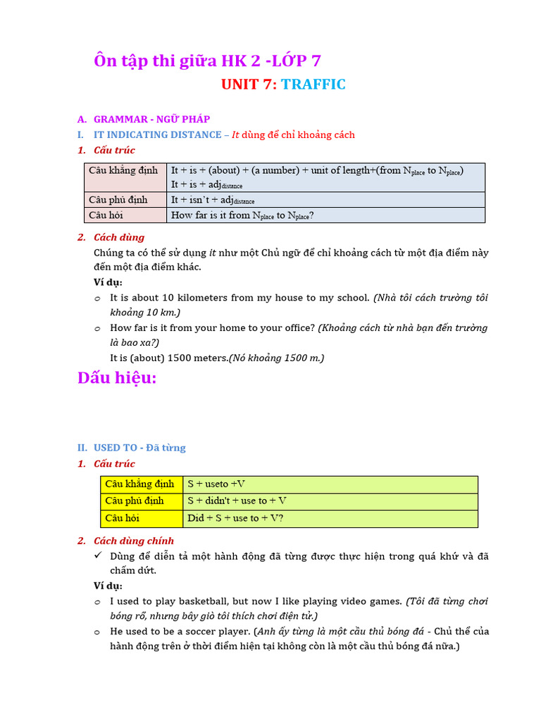 Ôn tập thi giữa HK 2 | PDF