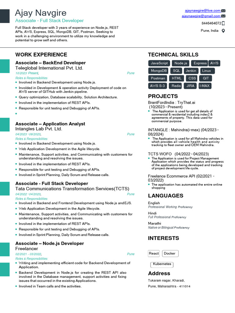 ResumeAjayNawgire | PDF | Computer Science | Computing