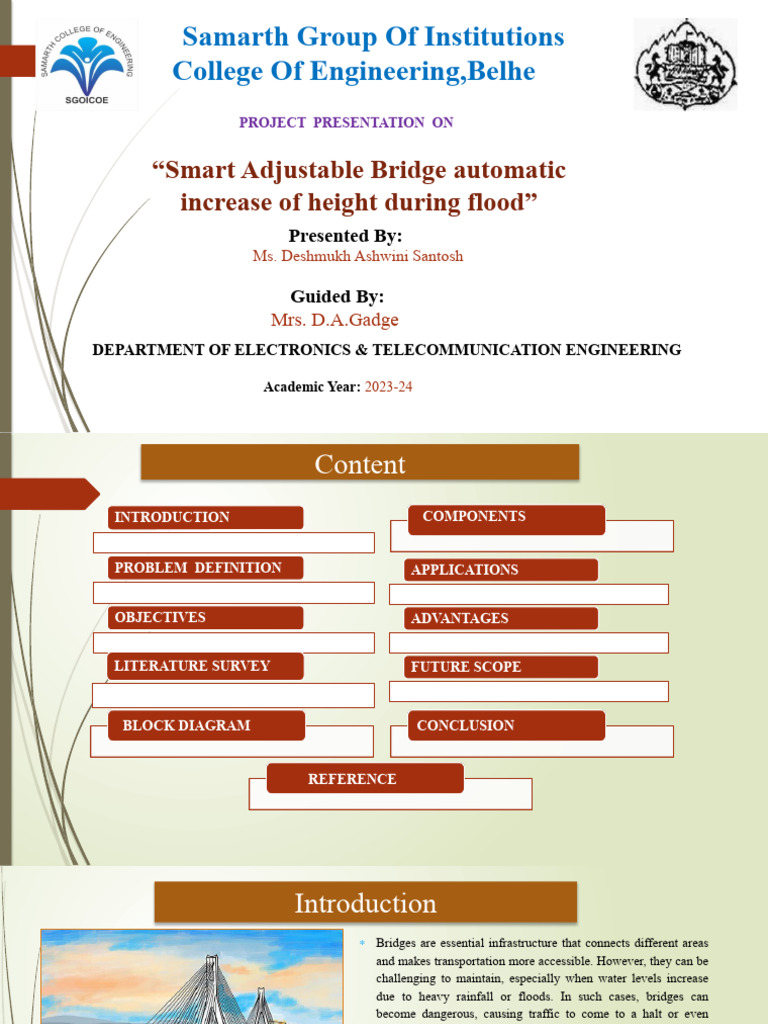 Smart Adjustable Bridge for Flood Safety | PDF | Flood | Bridge