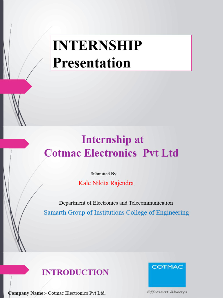 Internship: Presentation | Download Free PDF | Electrical Engineering ...