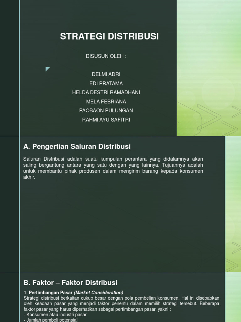 Strategi Distribusi Efektif dan Jenis Saluran | PDF | Pengelolaan ...