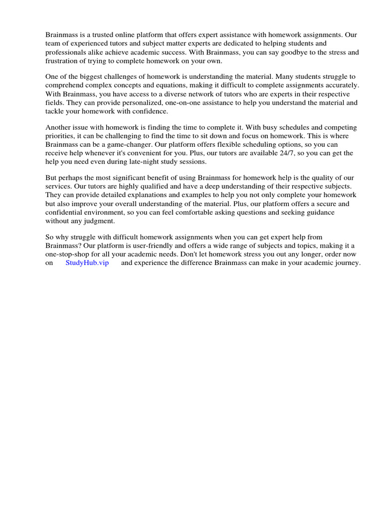 Brainmass Homework | Download Free PDF | Mathematics | Homework