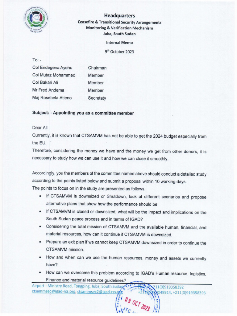 Appointing You As A Committee Member (Oct 2023) | PDF