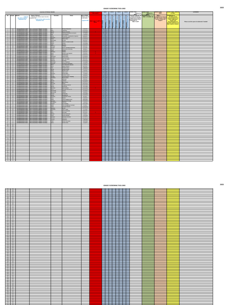 2024 Grade R, 1, 4, 5, 6, 7 & 8 Tracking Grid Updated | PDF