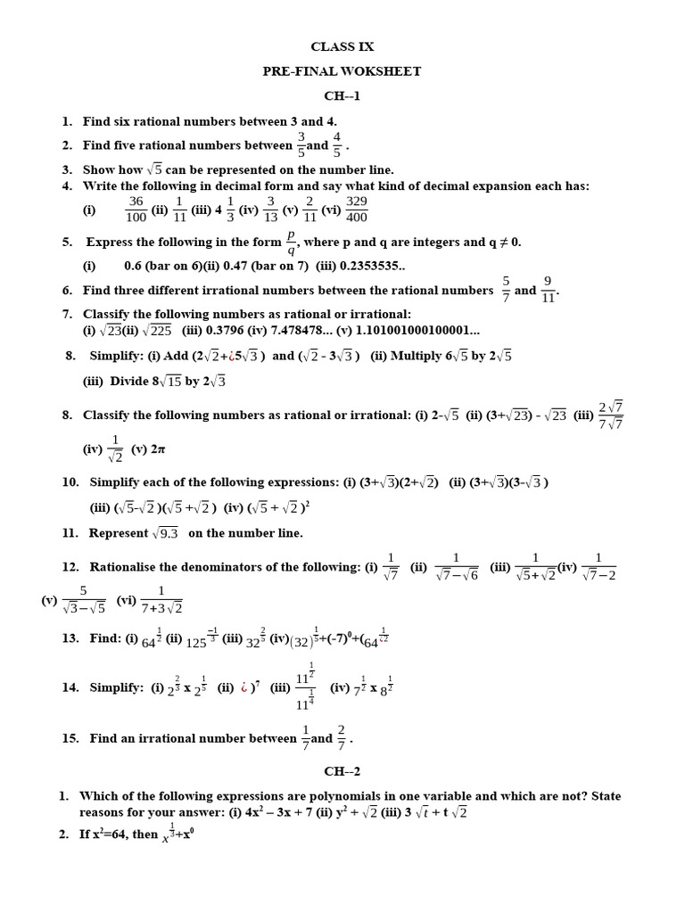 Worksheet 9TH NEWWW Prefinal | PDF | Cartesian Coordinate System | Line ...