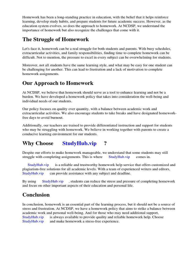 NCDSB Homework Policy | Download Free PDF | Homework | Teachers