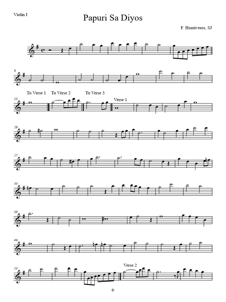 Papuri Sa Diyos - Violin I | PDF