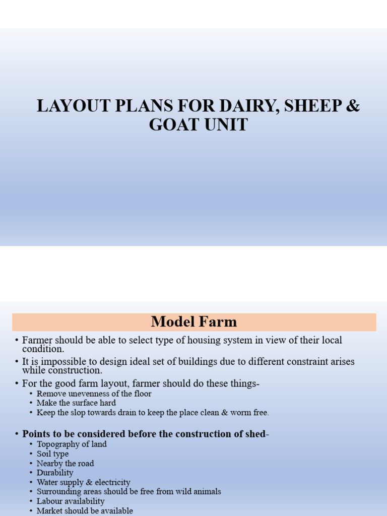 Layout Plans | PDF | Dairy Cattle | Goat