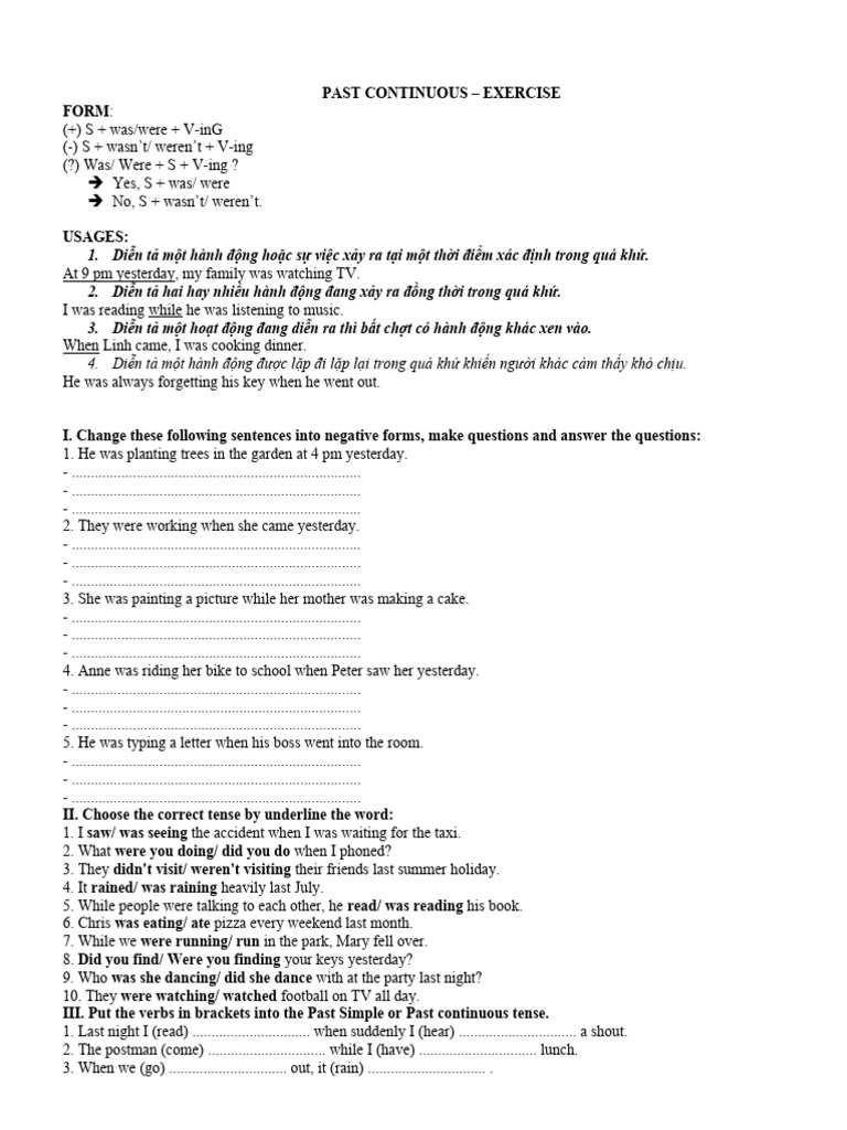 Past Continuous | PDF | Linguistics | Linguistic Morphology