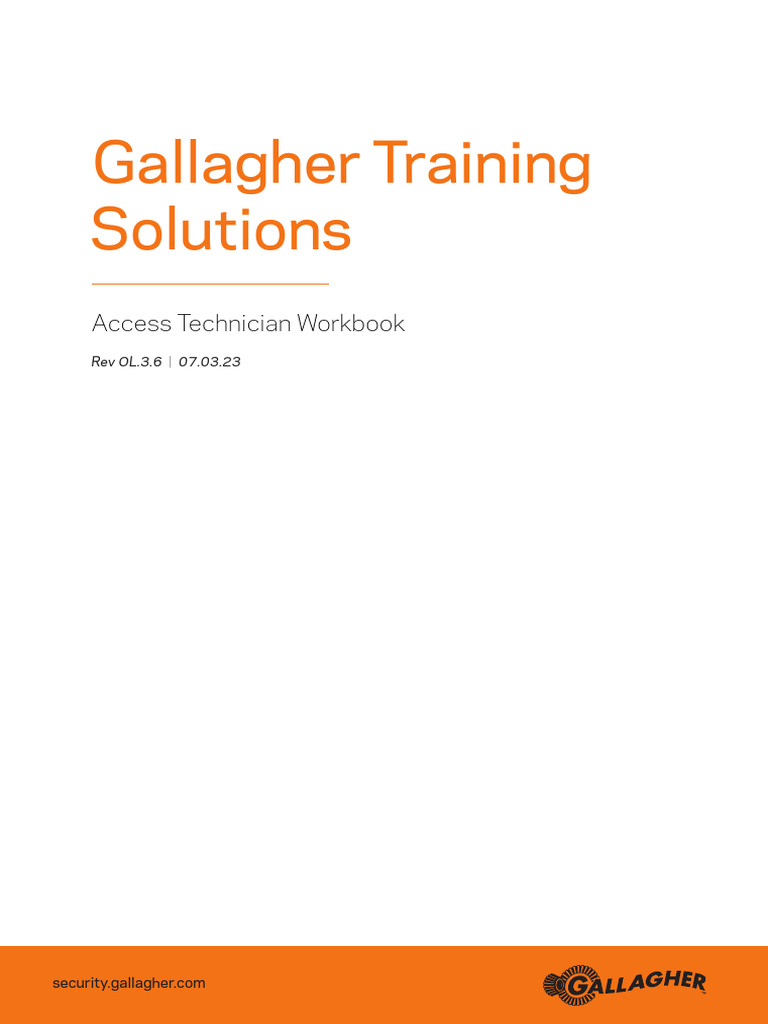 Gallagher Access Tech Workbook - OL.3.6 070323 | PDF | Workweek And ...