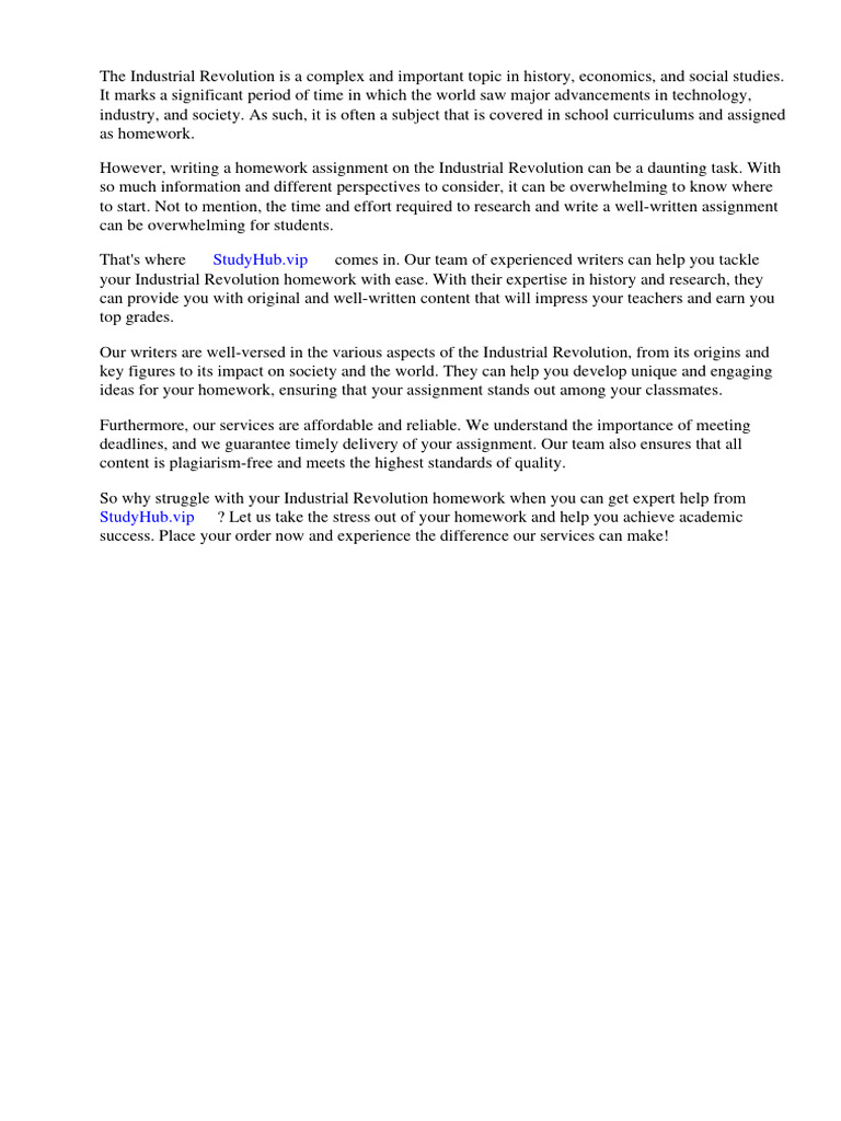 Industrial Revolution Homework Ideas | PDF | Industrial Revolution ...