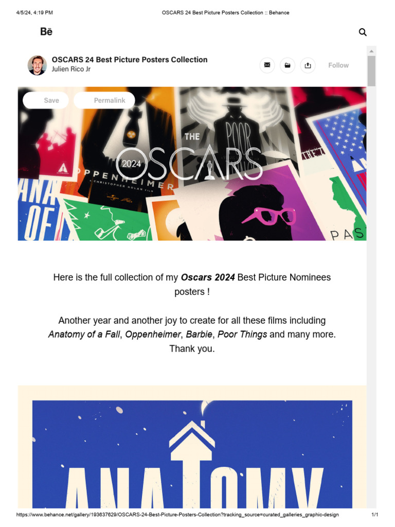 OSCARS 24 Best Picture Posters Collection __ Behance | PDF