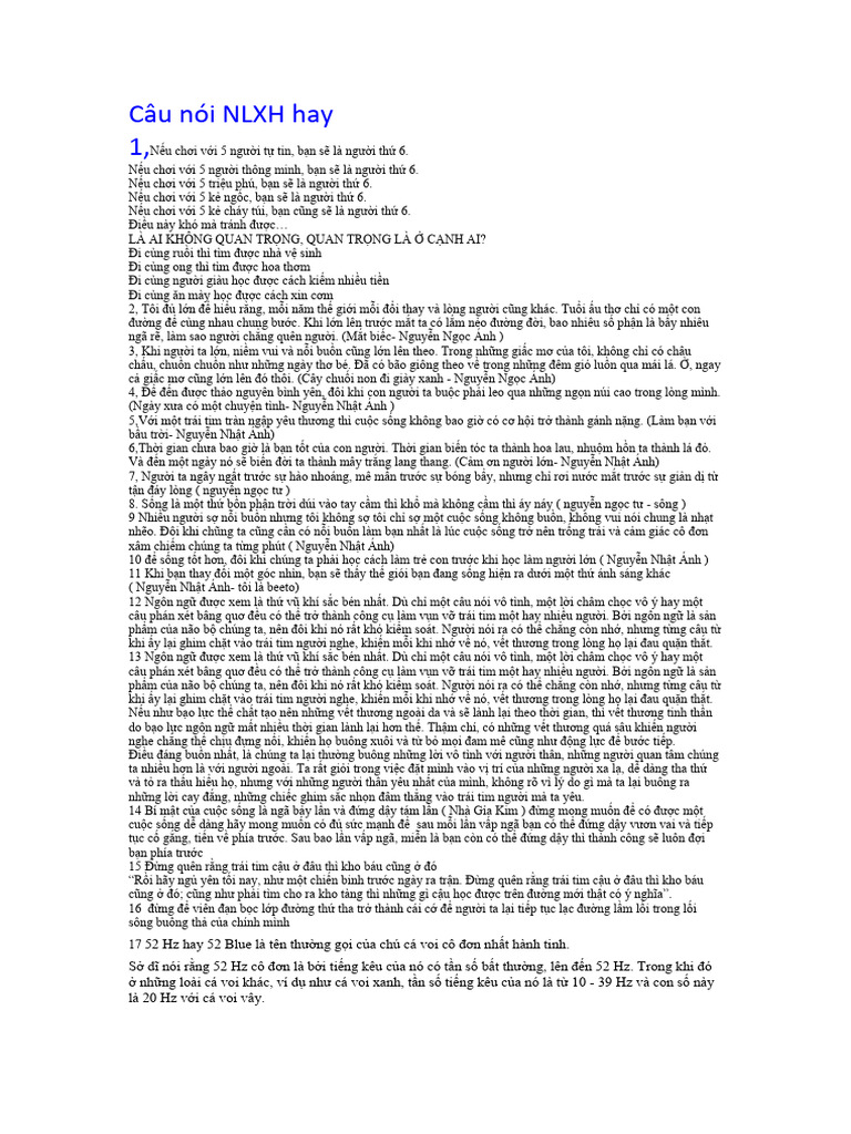 Câu Nói NLXH Hay | PDF