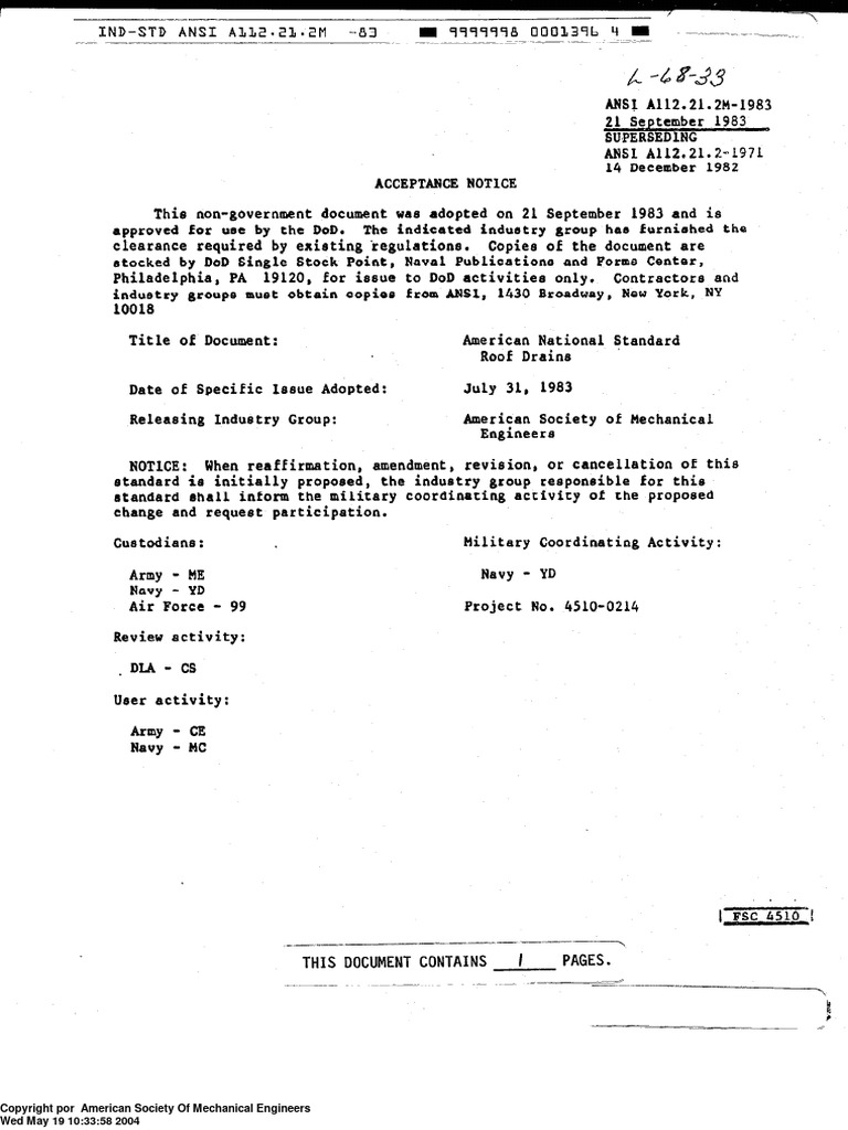Ansi Asme A112 21 2M 1983 | PDF | Politics | Home & Garden