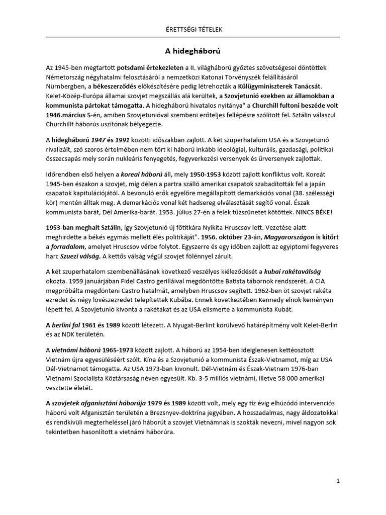 Hidegháború | PDF