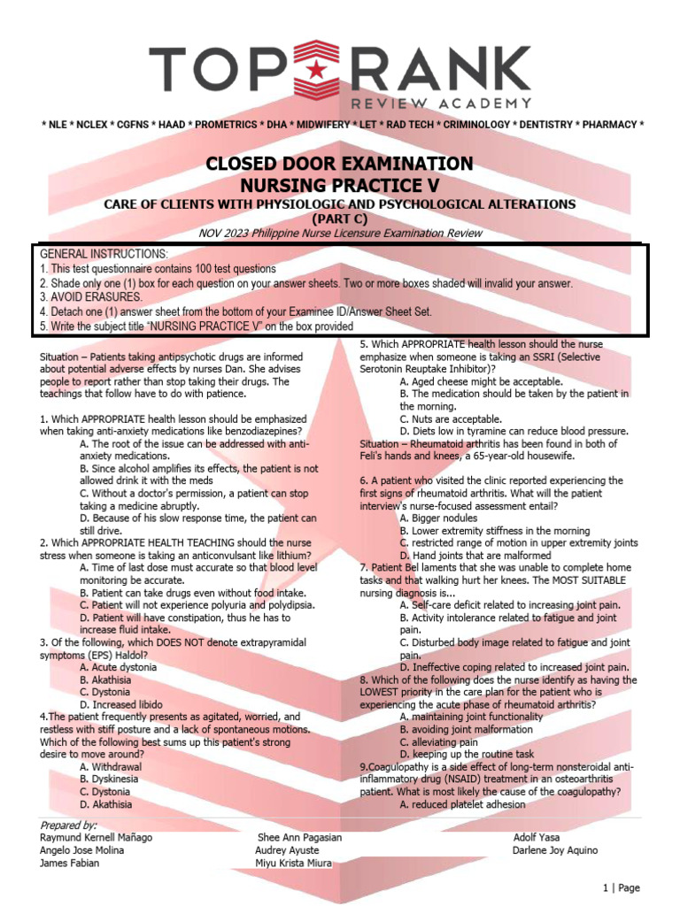 CLOSED DOOR - NP5 (SC) | PDF | Dementia | Nursing