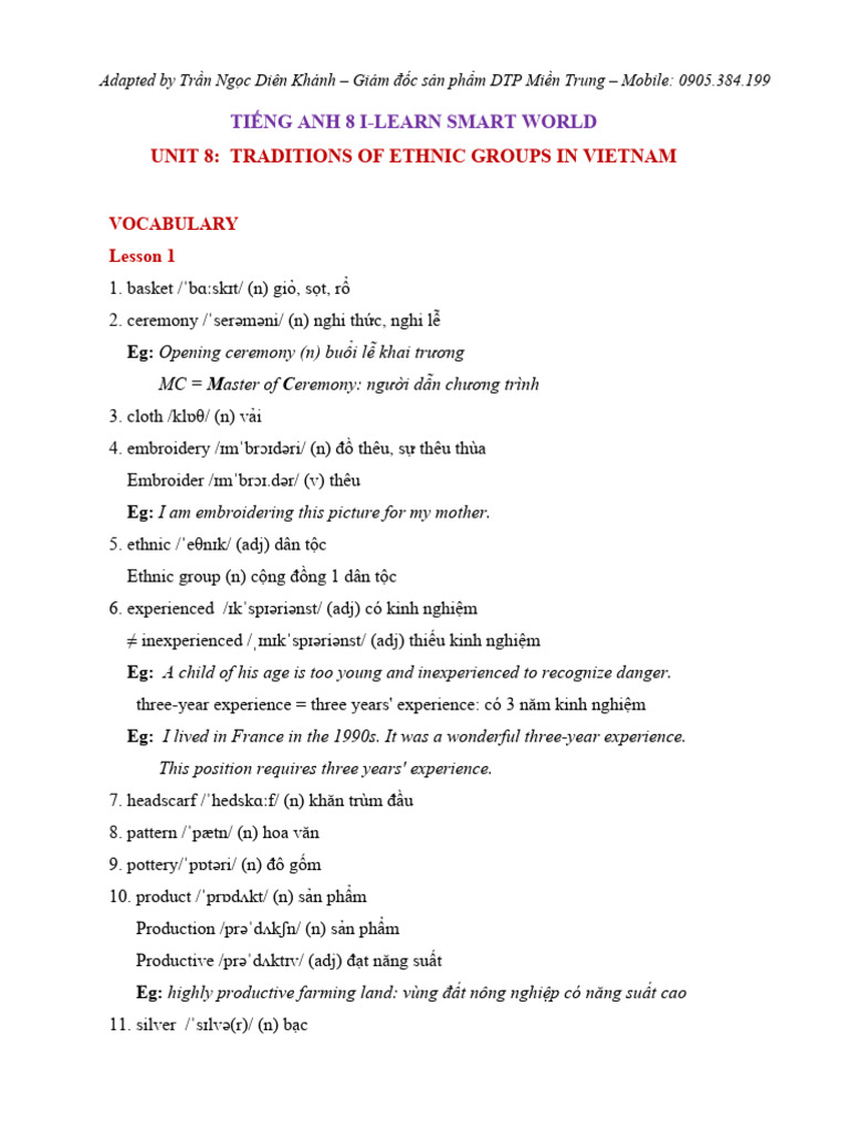 UNIT 8 - TA8 ILSW - BÀI TẬP LÀM THÊM | PDF