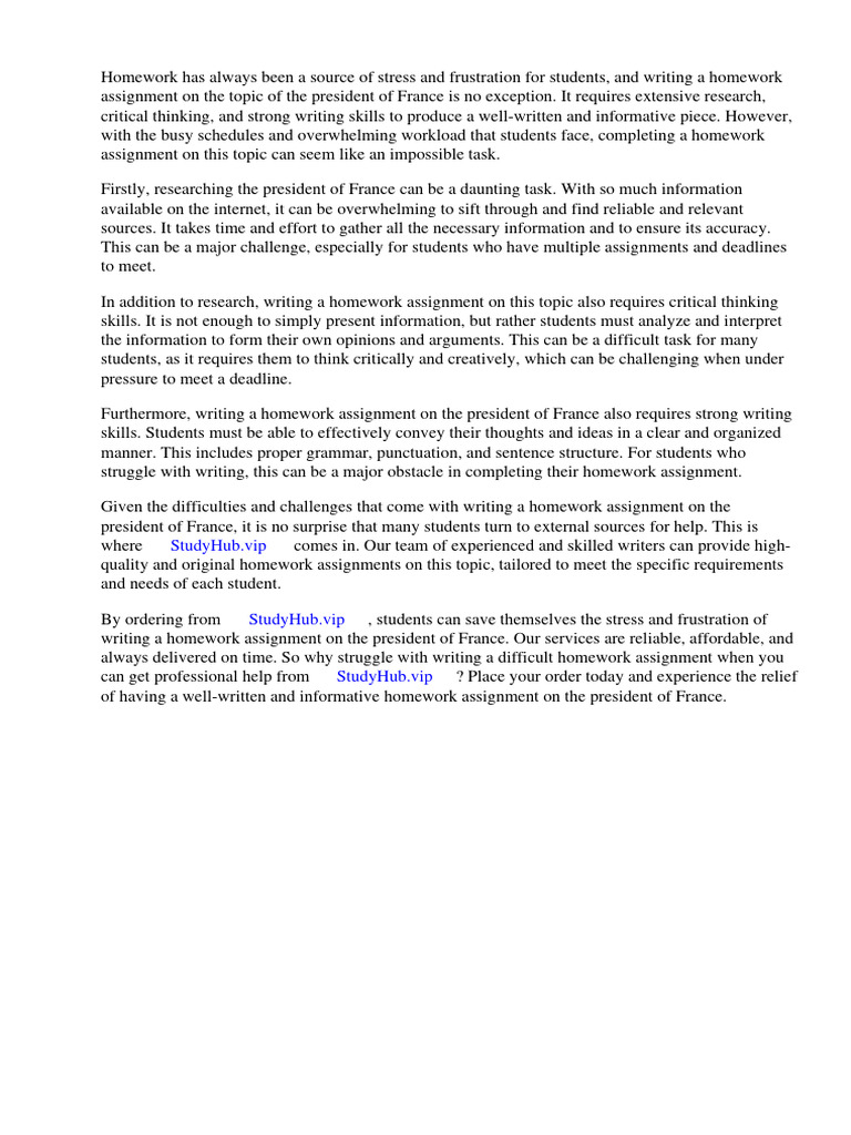 President France Homework | PDF | Homework | Thought