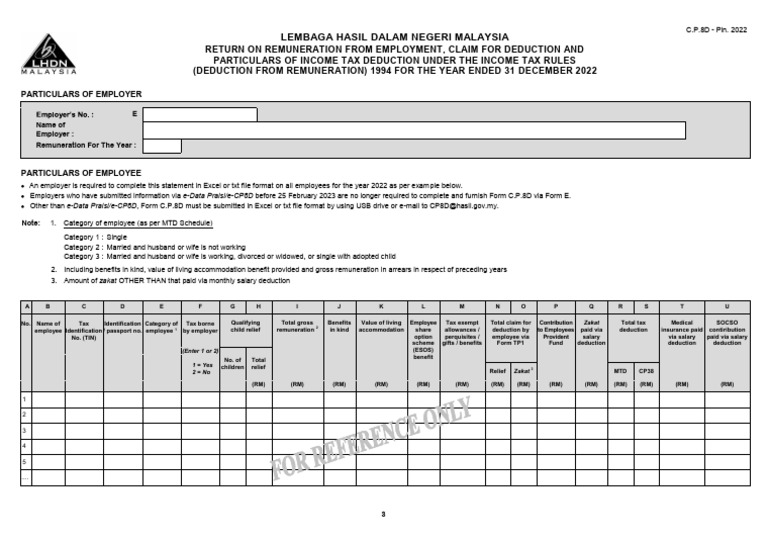 CP8D Pin.2022 English | PDF | Tax Deduction | Salary