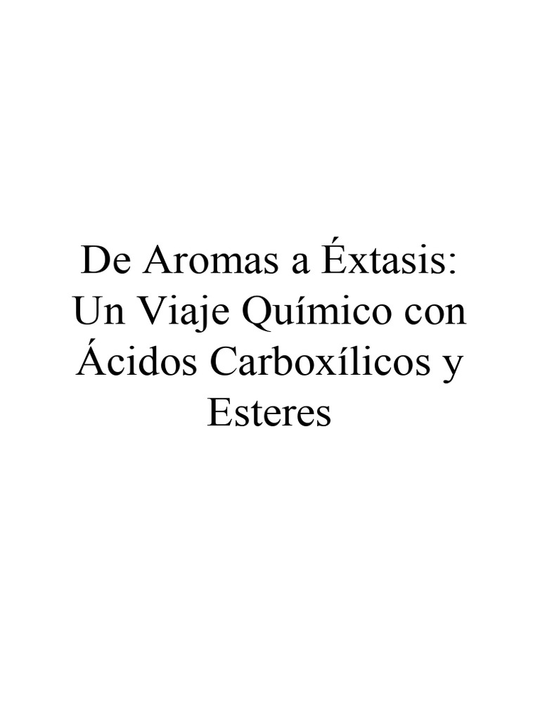 De Aromas A Éxtasis | PDF | Ester | Ácido