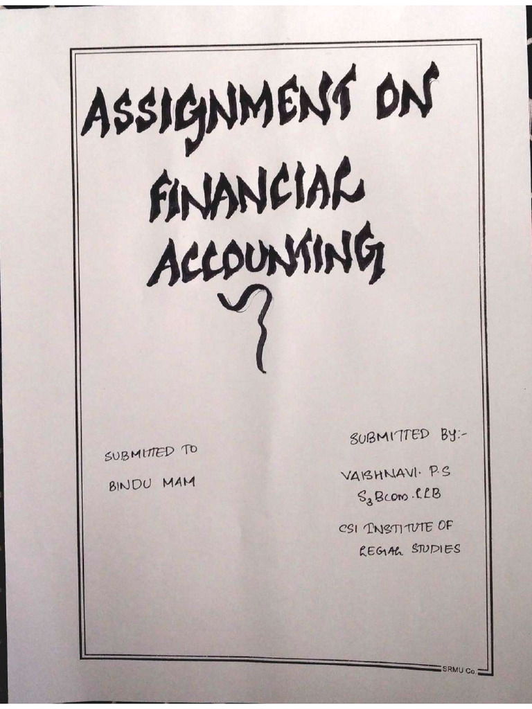 Financial Accounting Assignment | PDF