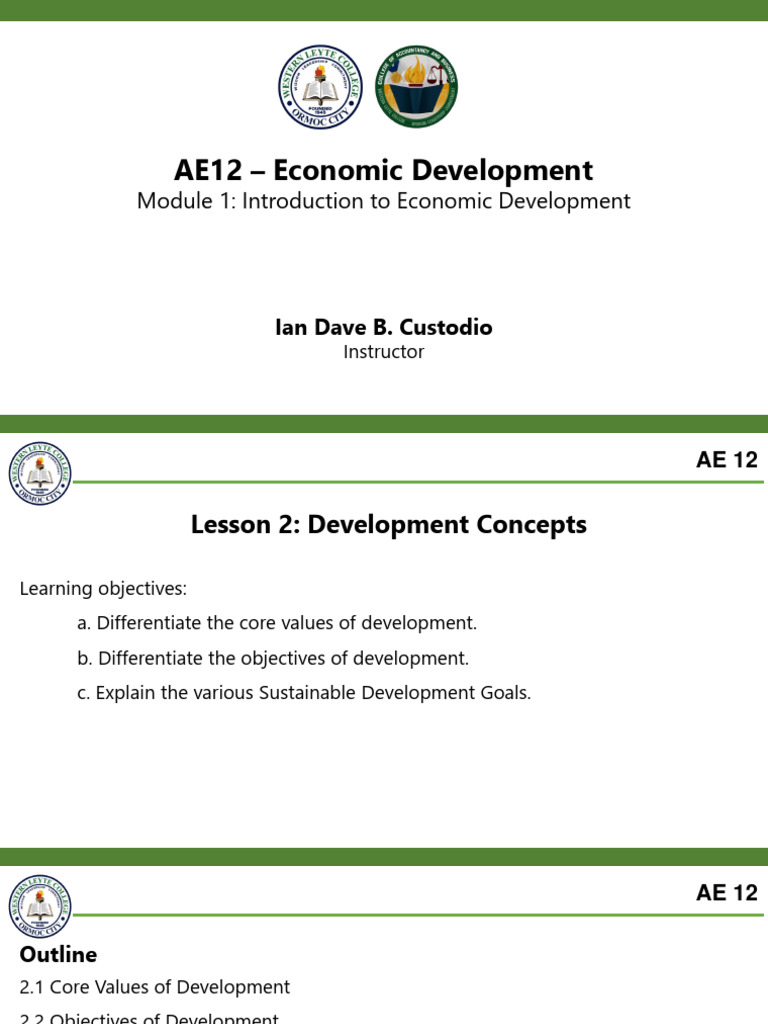 02 AE12 Mod1 Lesson2 DevelopmentConcepts | PDF | Developing Country ...
