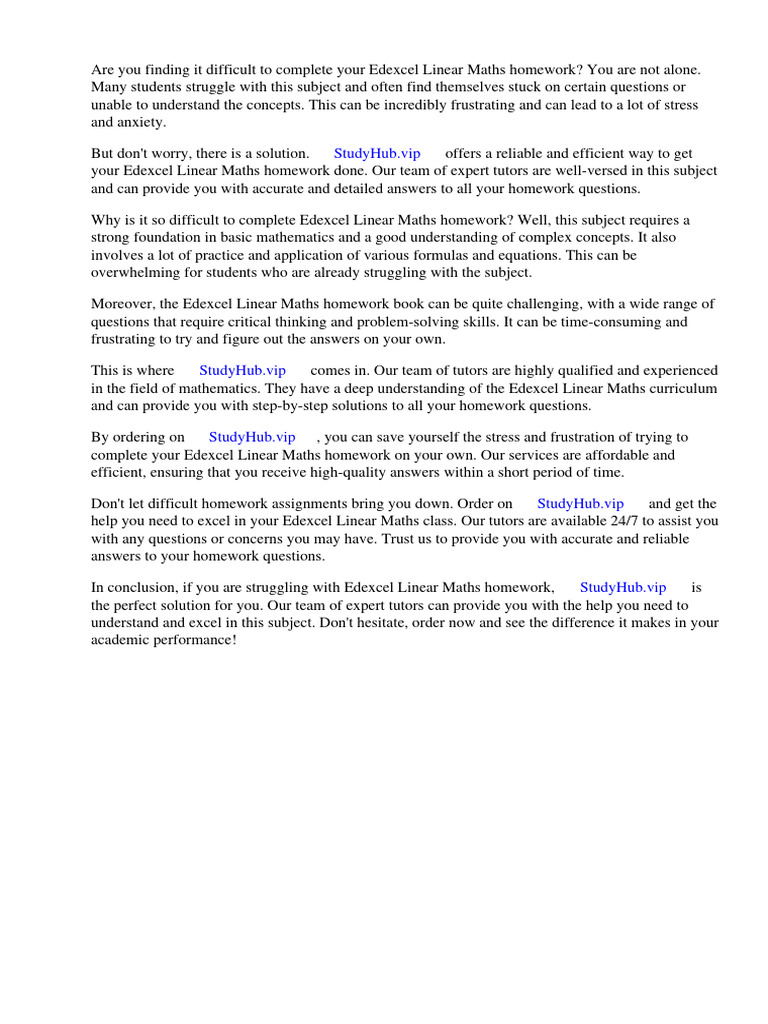 Edexcel Linear Maths Homework Book Answers Higher 1 | PDF | Mathematics ...