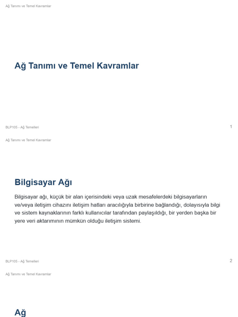 2 - Ag Tanimi Ve Temel Kavramlar | PDF