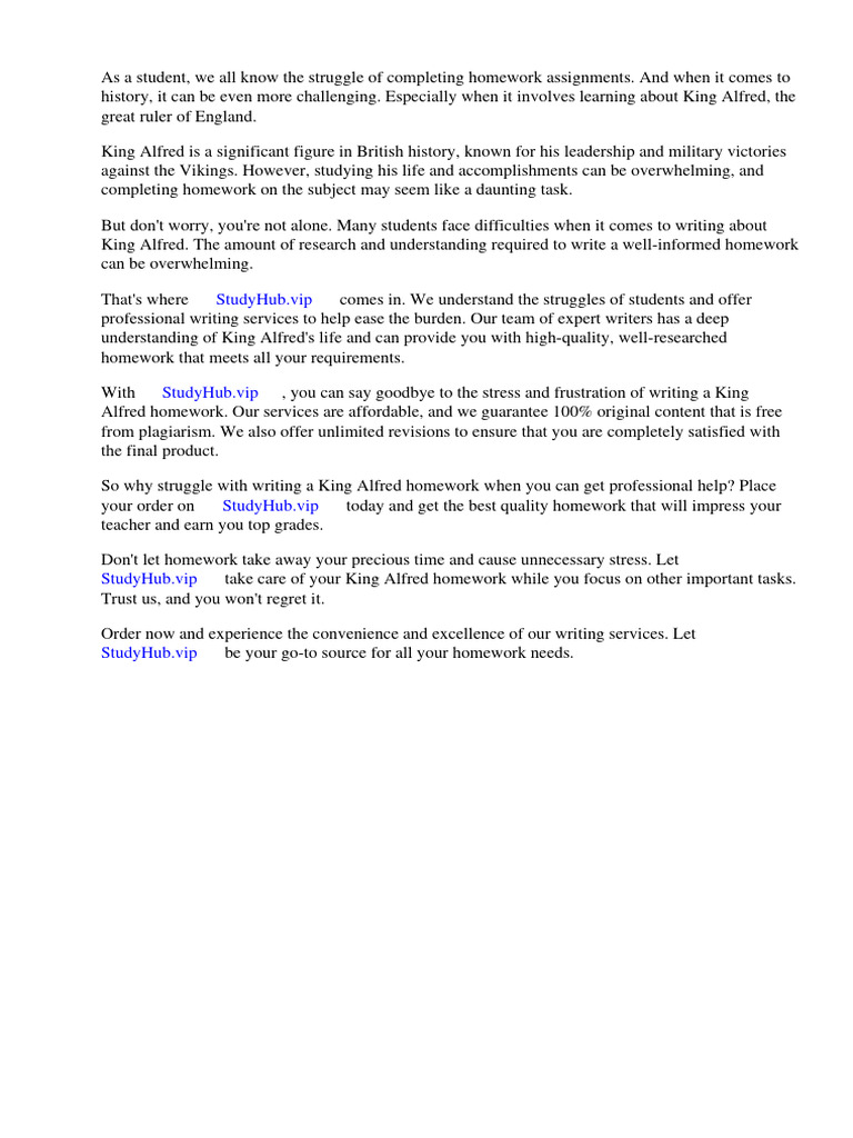 King Alfred Homework | PDF