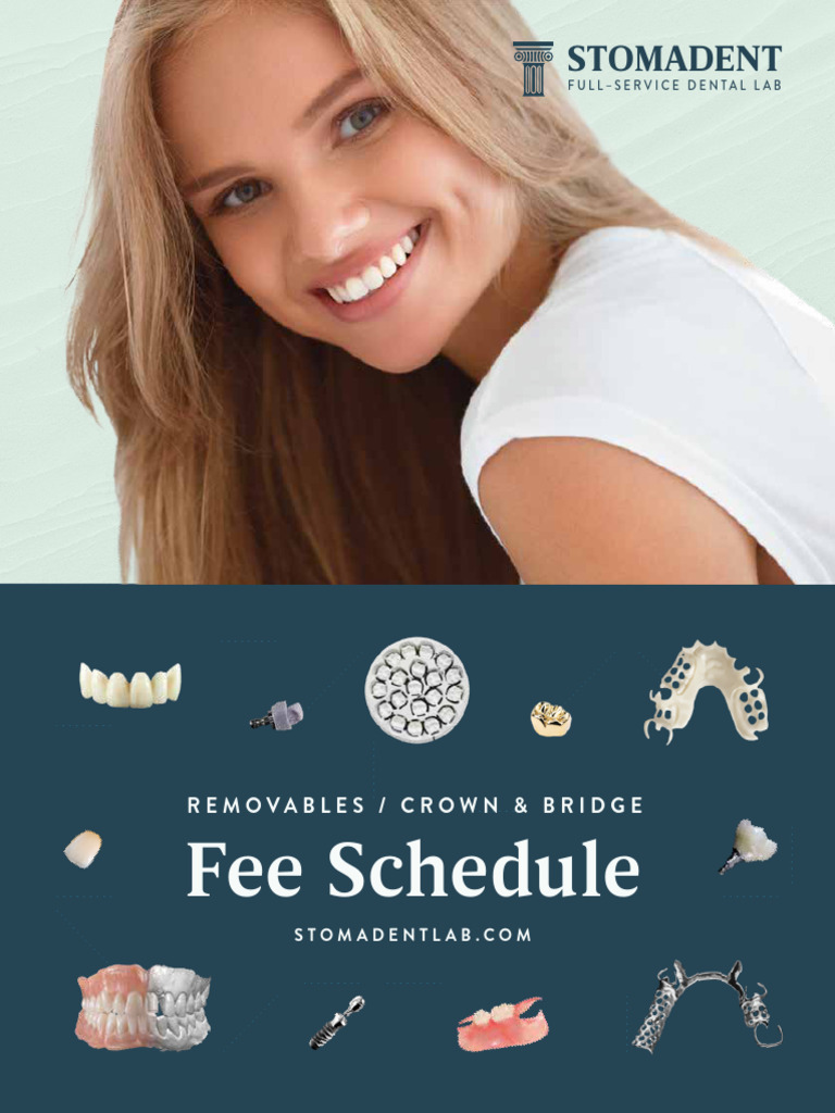 Fee Schedule Brochure 2023 Stomadent | PDF | Dentures | Dentistry Branches