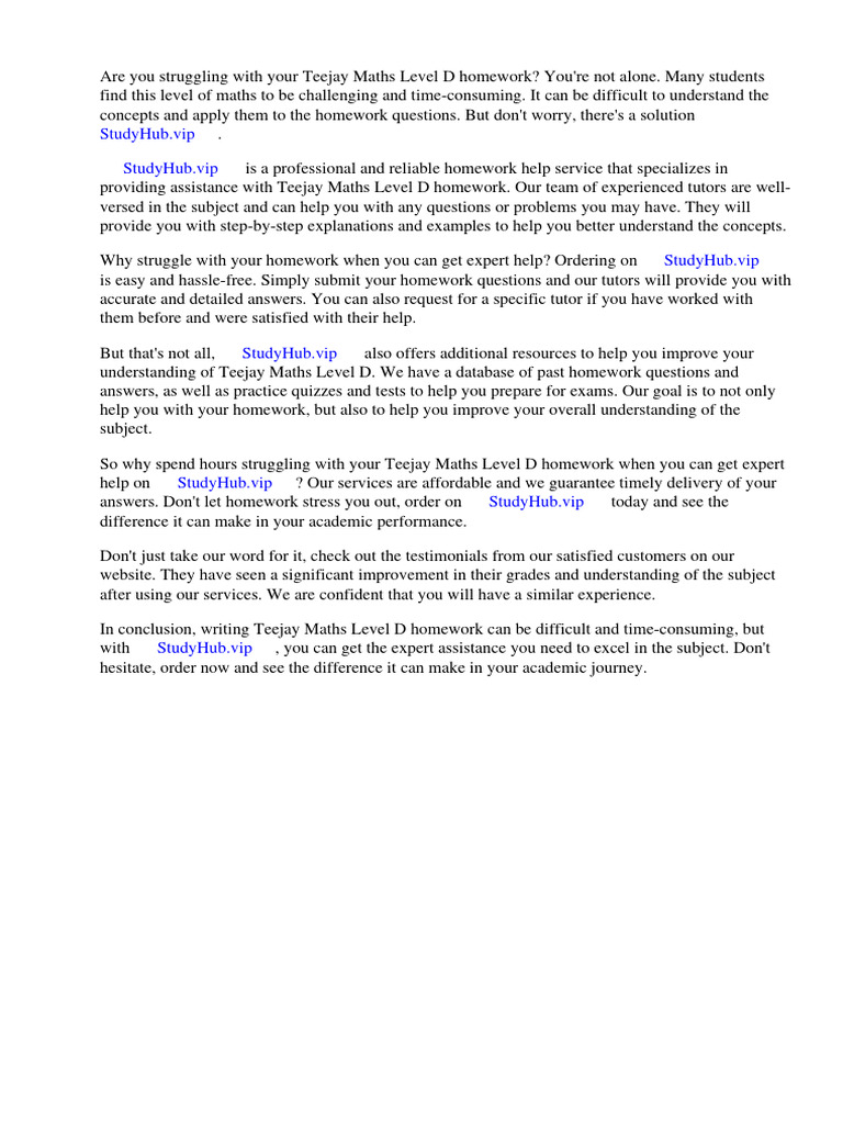 Teejay Maths Level D Homework Answers | PDF | Homework | Privacy