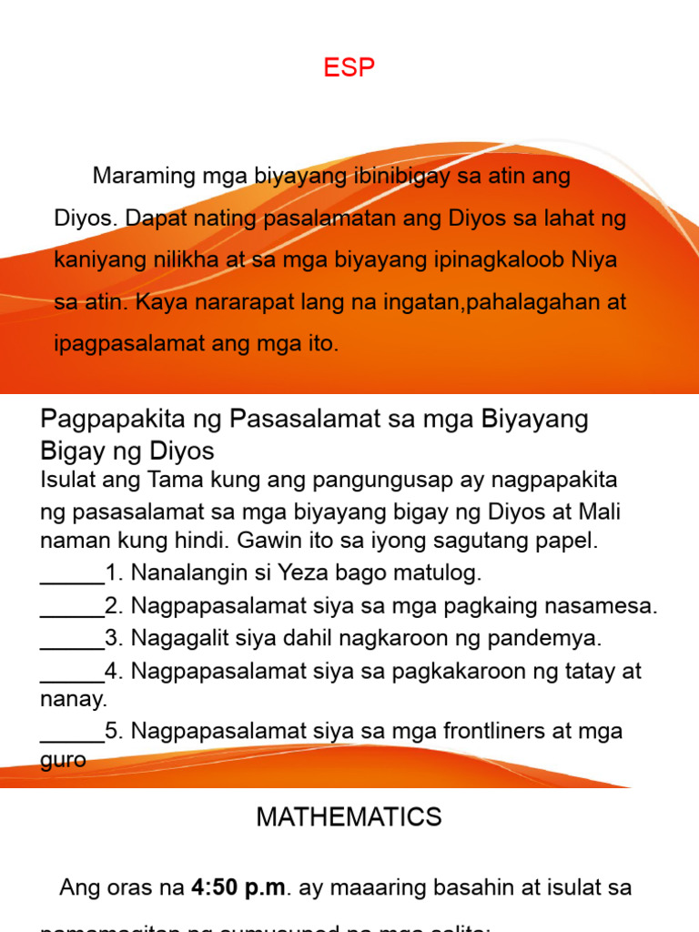 April 4 2024 Activities 1 | PDF
