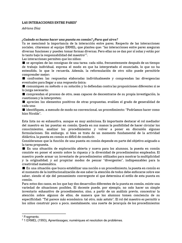 Interacciones entre pares en educación | PDF | Pensamiento | Creatividad