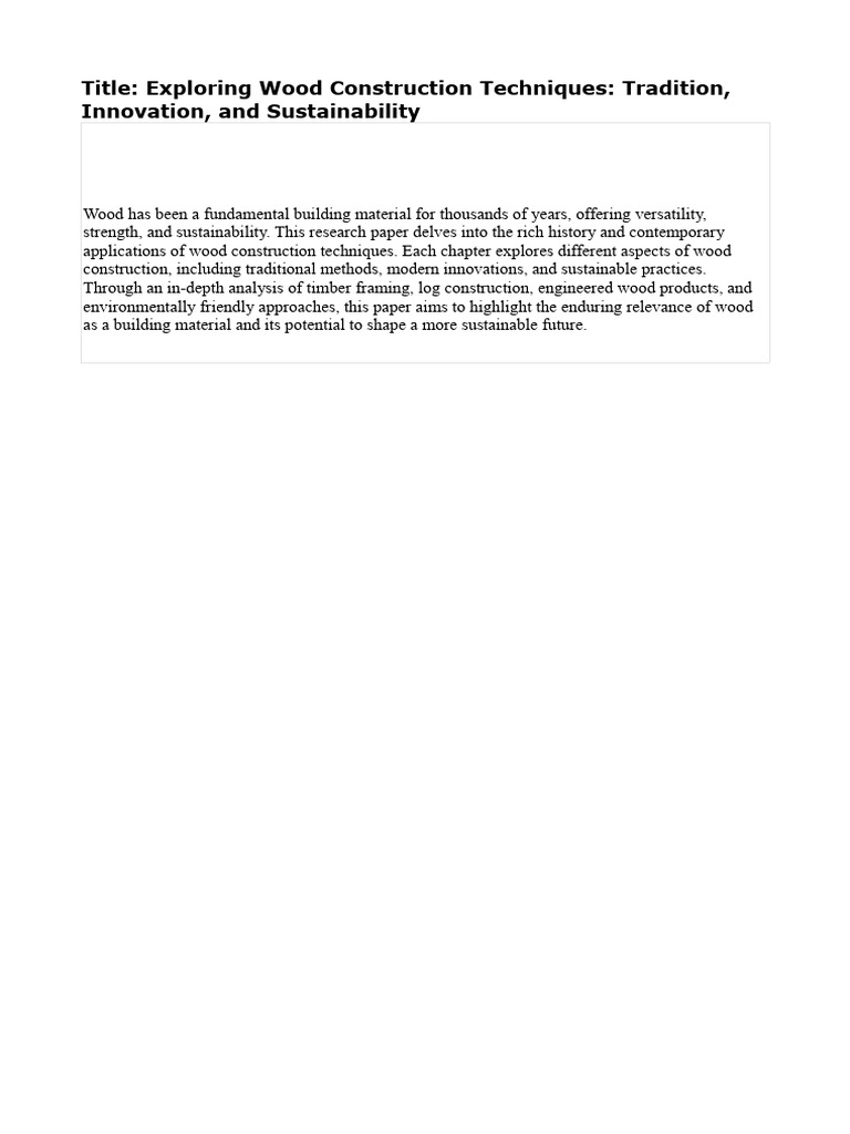 Wood Construction Tehniques | PDF | Lumber | Wood