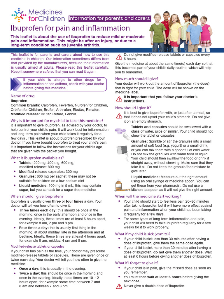Ibuprofen Use in Children: A Guide | PDF | Nonsteroidal Anti ...
