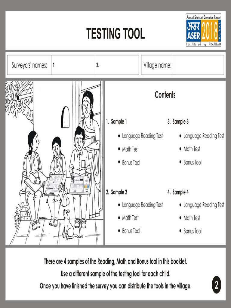 2. ASER 2018_Testing Tool Booklet_English | PDF